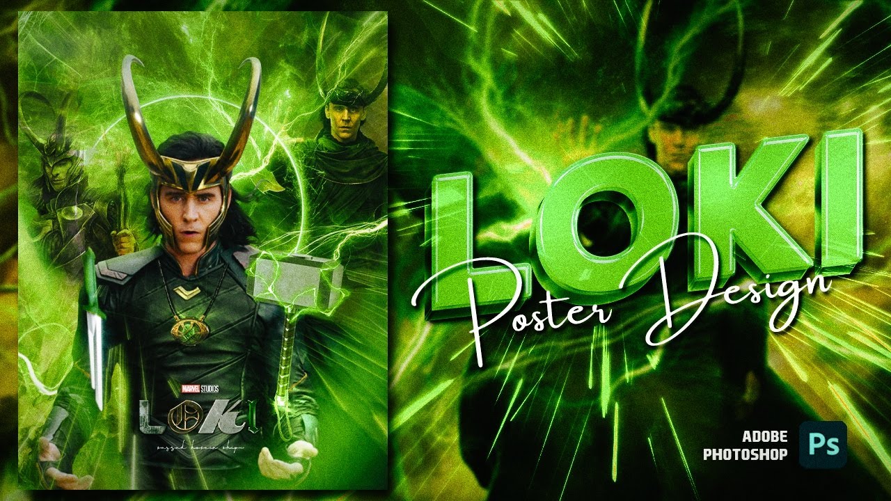 Poster Design Tutorial in Adobe Photoshop | Loki season 2 series poster ...