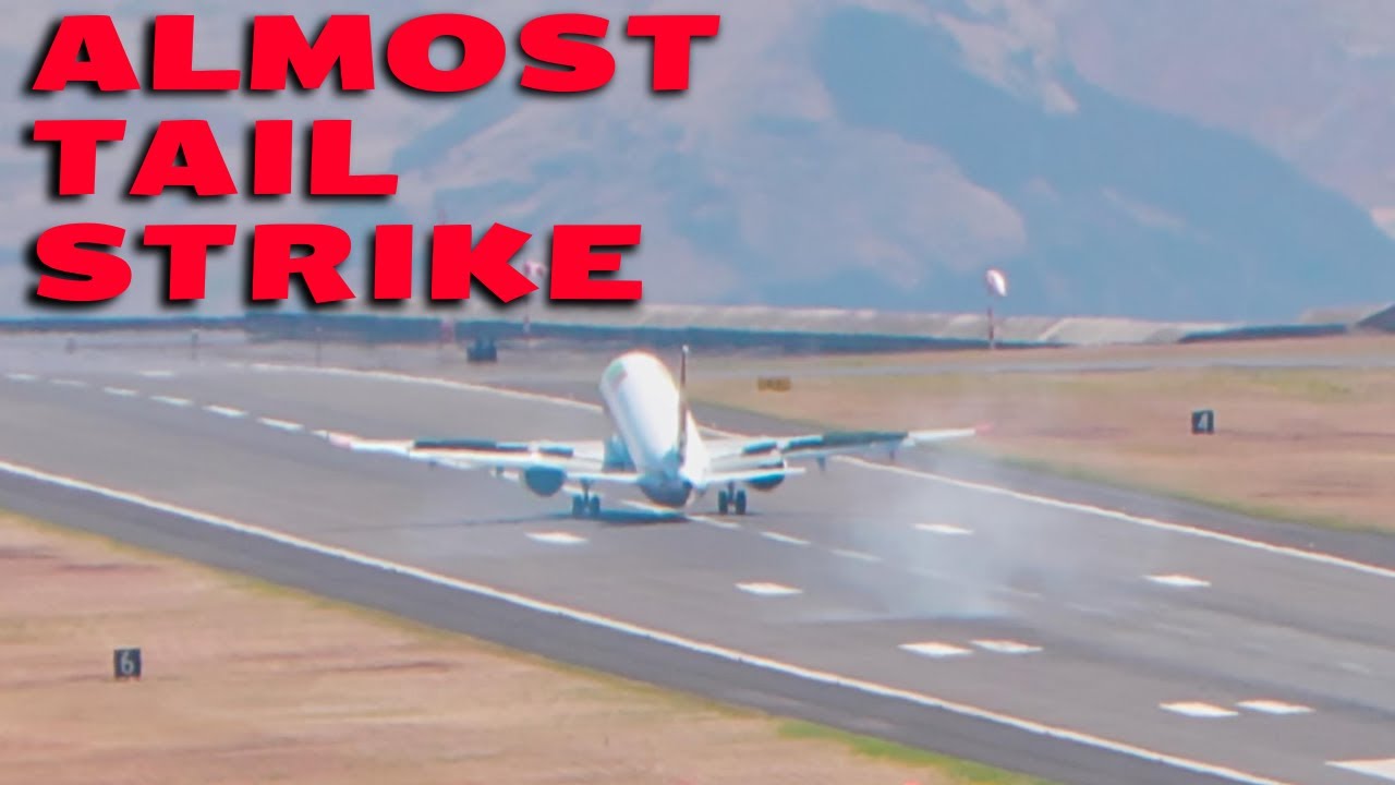 ALMOST TAIL STRIKE TAP Air Portugal Airbus A321 NEO At Madeira Airport ...