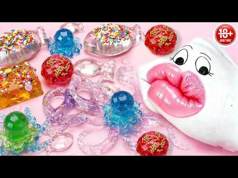 ASMR hand mukbang | Colorful Gem Candies | Octopus Jelly | Taiyaki Jelly#asmr #stressrelief