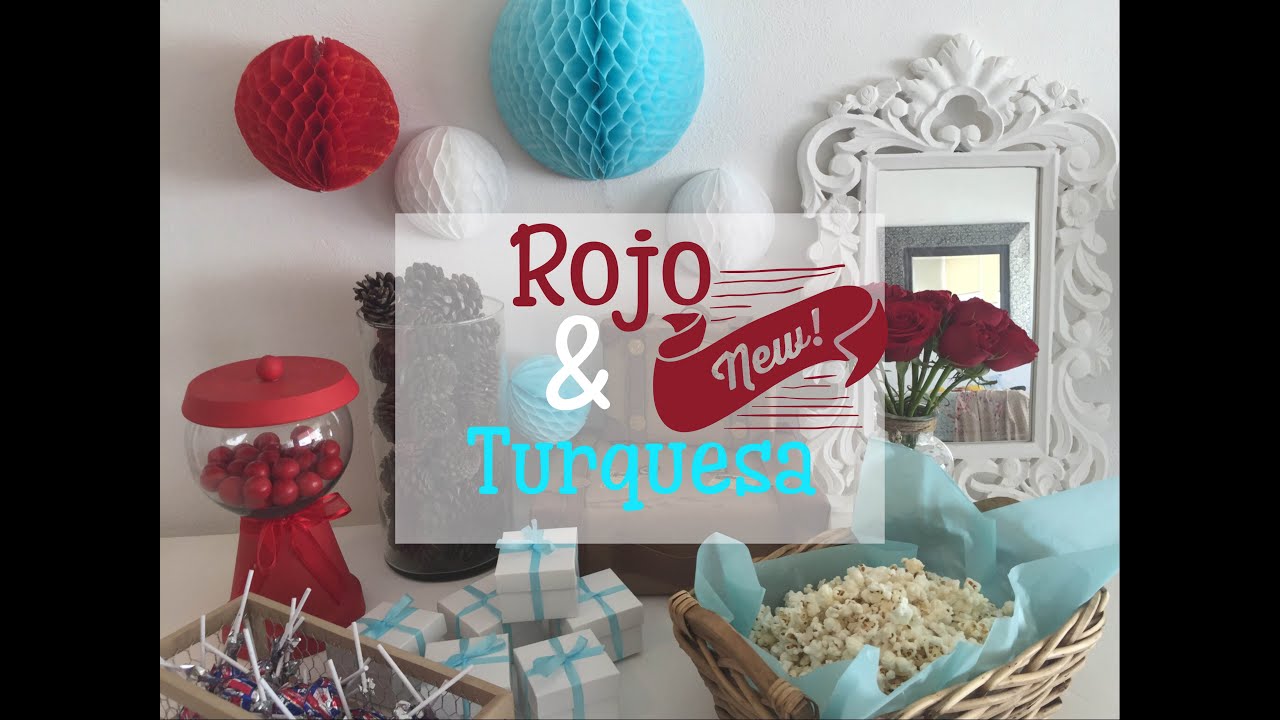 Mesa de dulces rojo y turquesa !!! - YouTube