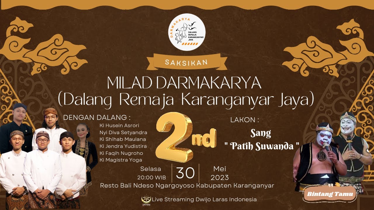 🔴LIVE WAYANG KULIT ANNIVERSARY 2.TH DARMAKARYA MENYAJIKAN 6 DALANG ...