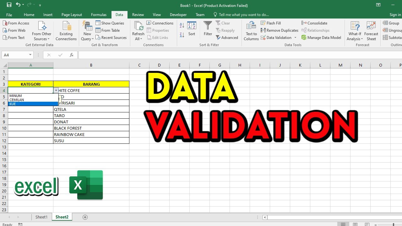 Contoh Membuat Data Validasi Pada Microsoft Excel Doovi Sexiz Pix