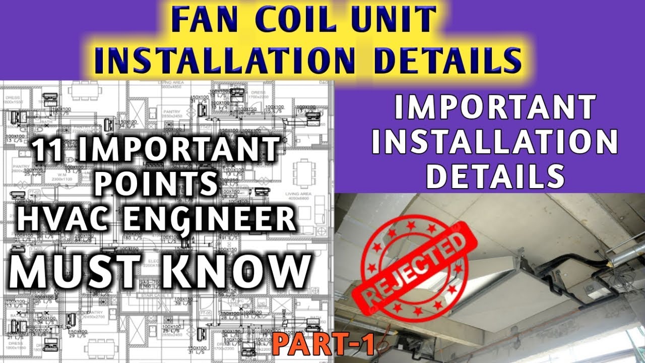 How to Install Fan Coil Units (FCU)l HVAC Drawing Details l Chilled ...