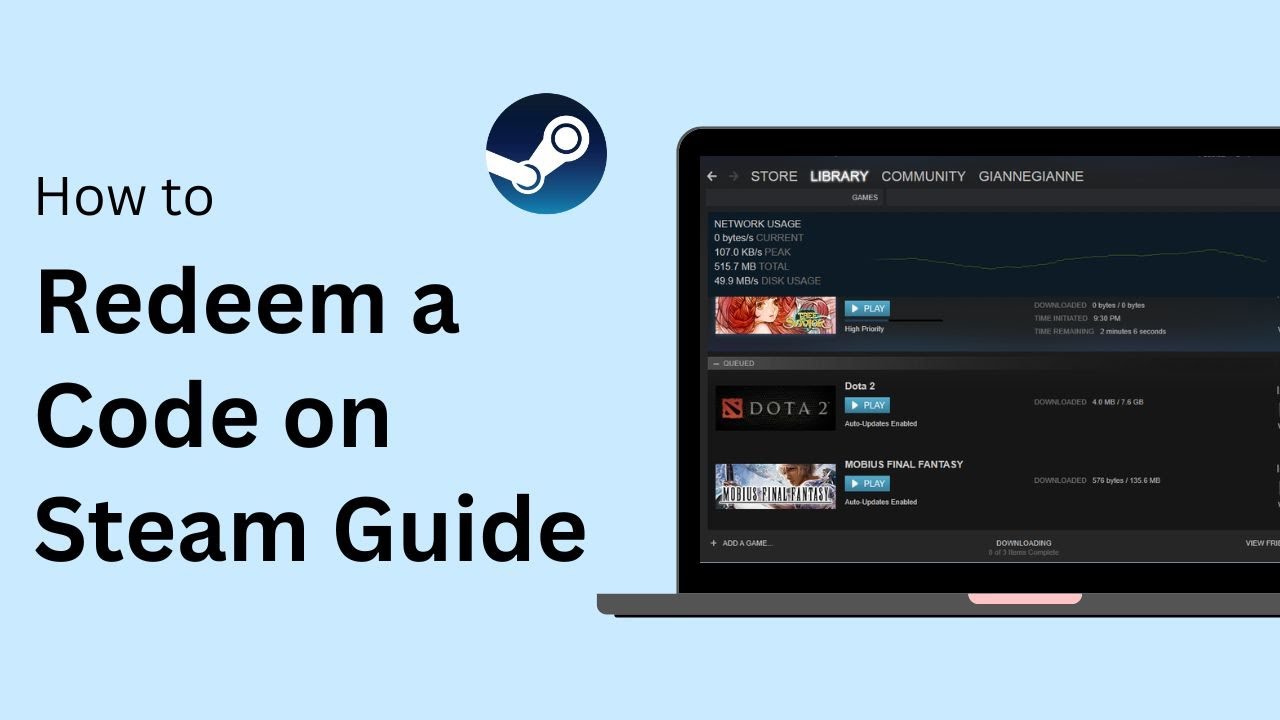 How To Redeem a Code on Steam - Unlock Game Key - YouTube