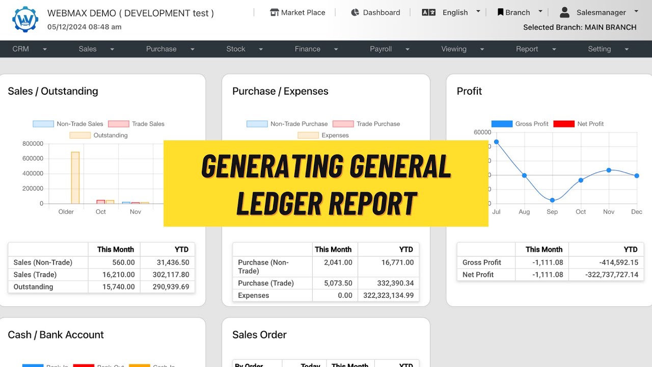 (华语) Finance Report - General Ledger Report (Webmax ERP System) (V3 ...