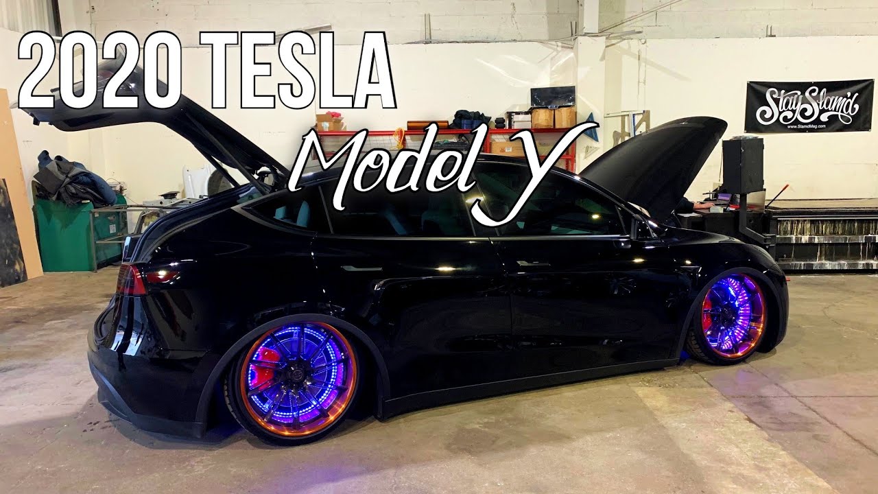 Highly modified and bagged 2020 Tesla Model Y performance edition Las ...