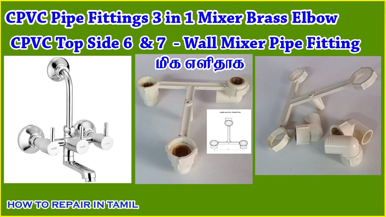 CPVC Pipe Fittings 3 in 1 Mixer Brass Elbow | wall mixer tap pipe cpvc ...