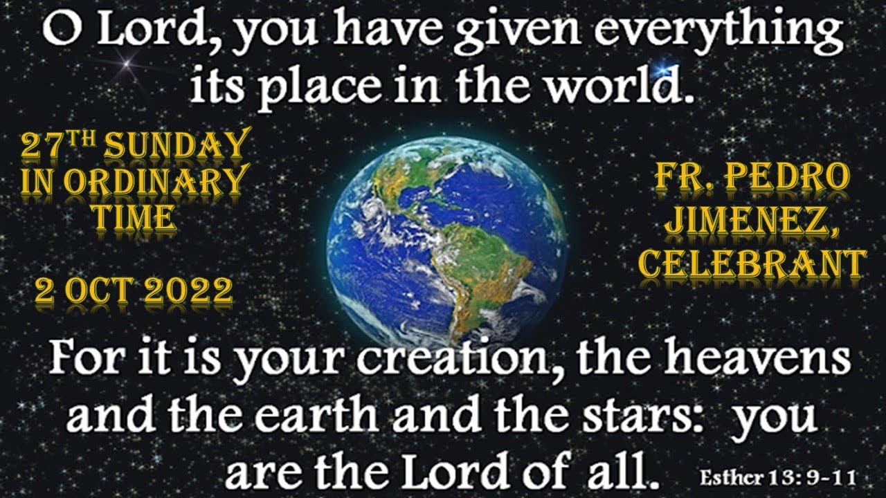 27th Sunday in Ordinary Time Catholic Mass – 2 Oct 2022 - YouTube