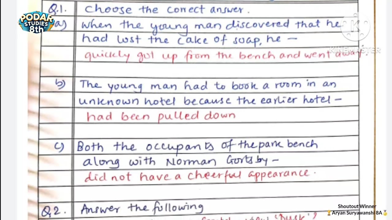 VIII " ENGLISH : DUSK NB ANSWER KEY 🔑 - YouTube