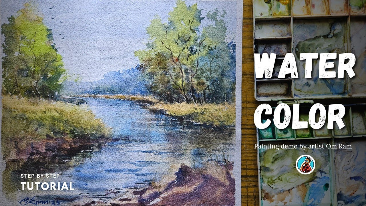 Easy Watercolour Painting | Wet on wet Technique | Artist Om Ram - YouTube