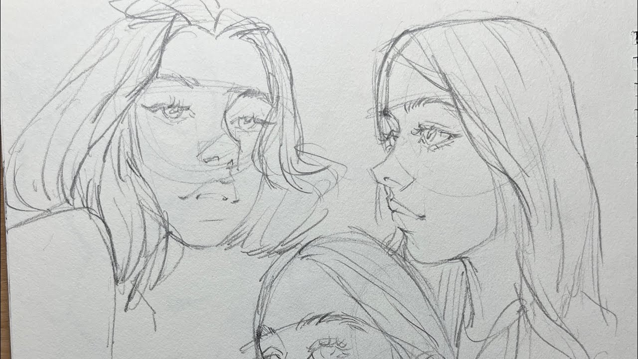Portrait studies | Draw with me - YouTube