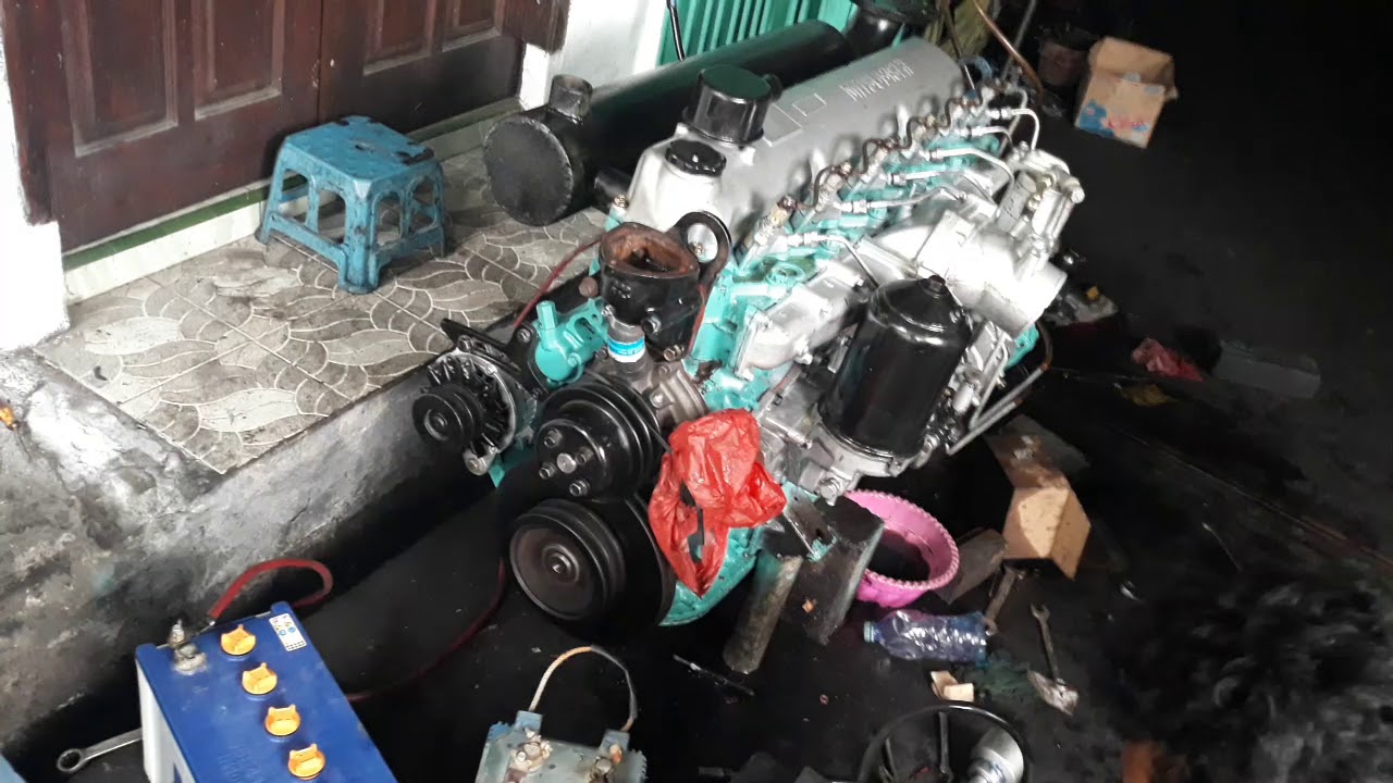 Tes engine 6d15-1A setting marine - YouTube