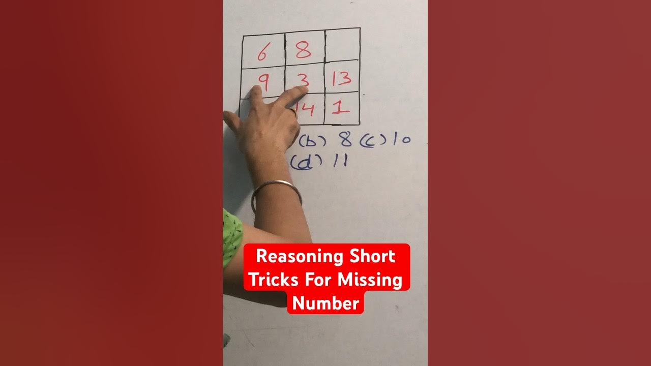 Find Missing Number Reasoning Missing Question Reasoning Trick For Ssc Cglshorts Youtube