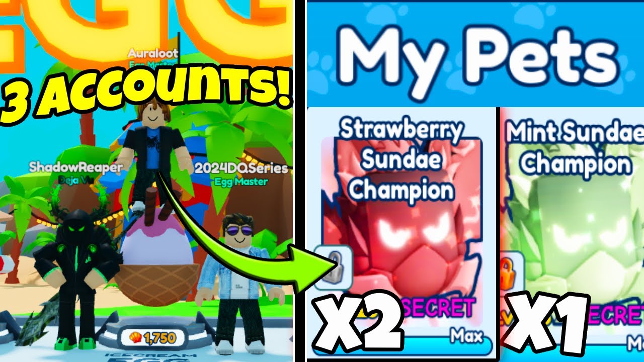 I hatched MULTIPLE Sundae Champions in 24 HOURS! | Bubblegum Simulator ...