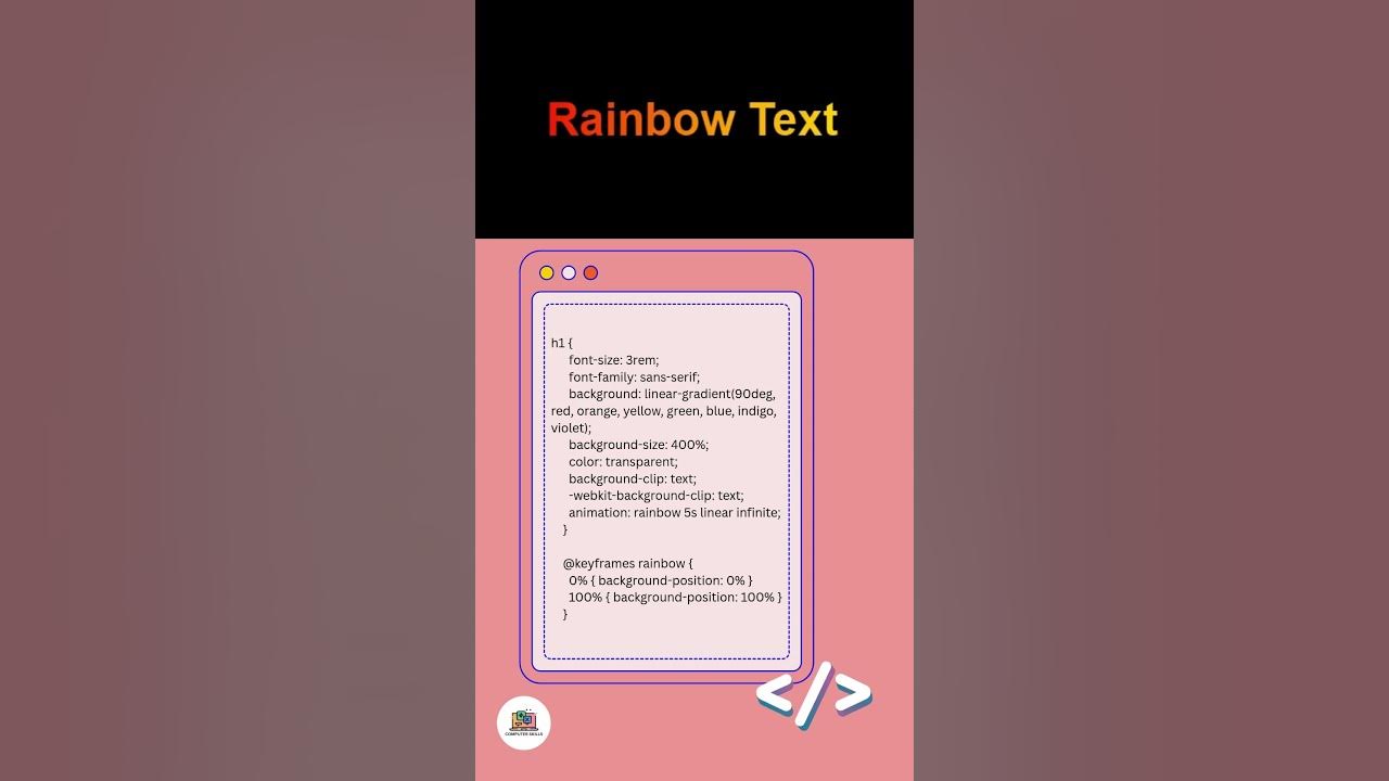 Mesmerizing Rainbow Text Animation Using Just HTML & CSS! 🌈💻 - YouTube