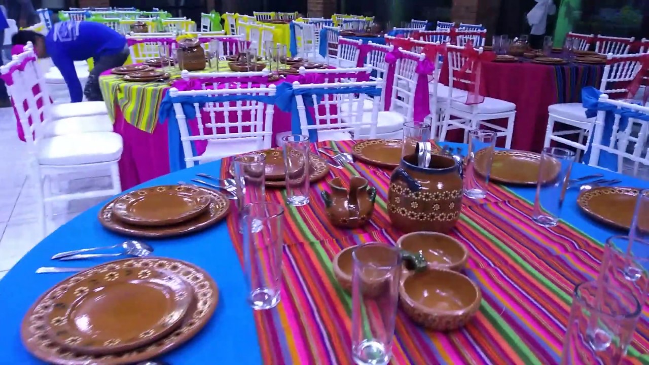 Decoración para fiesta mexicana/ montaje de mesas estilo mexicano con ...