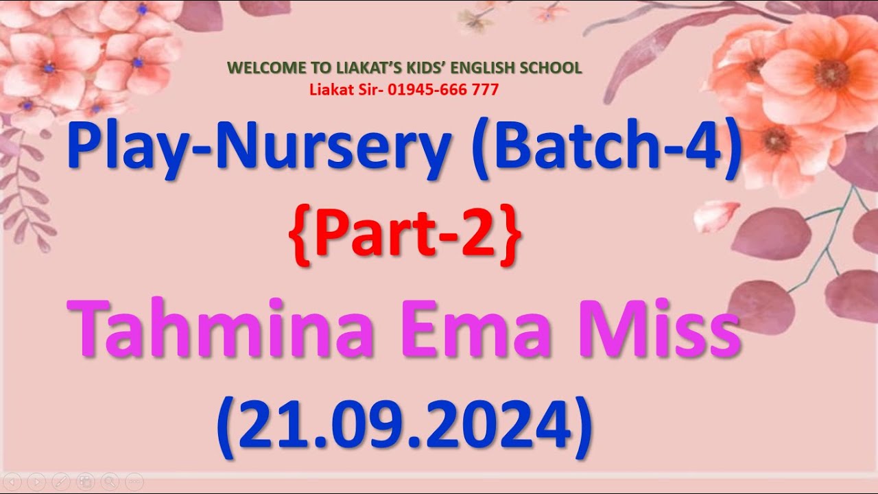 Kids Spoken English Play-nursery (batch-4) 21.09.2024 (part-2) - YouTube