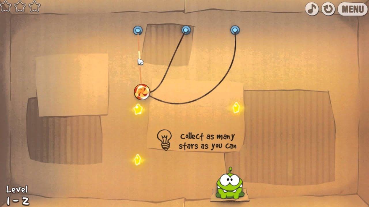 Cut the Rope - Level 2 Walkthrough - YouTube