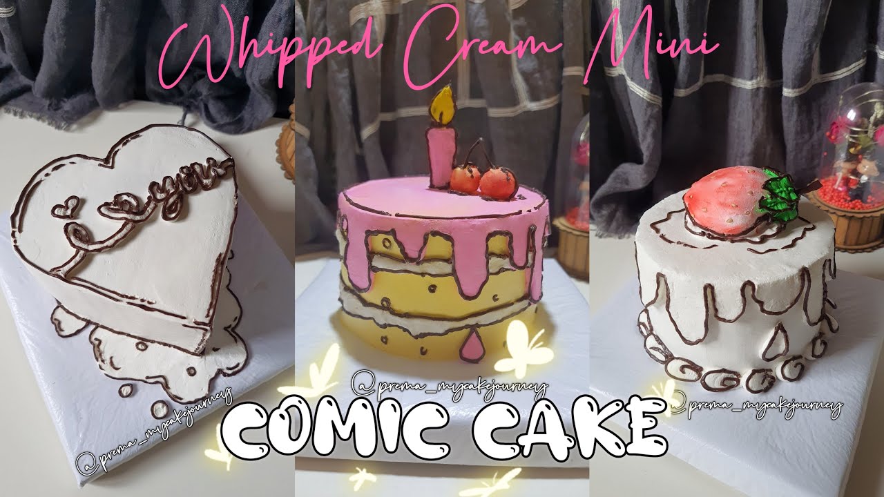 How to Make a Comic Cake | Whipped Cream Mini Cake Decorating - YouTube