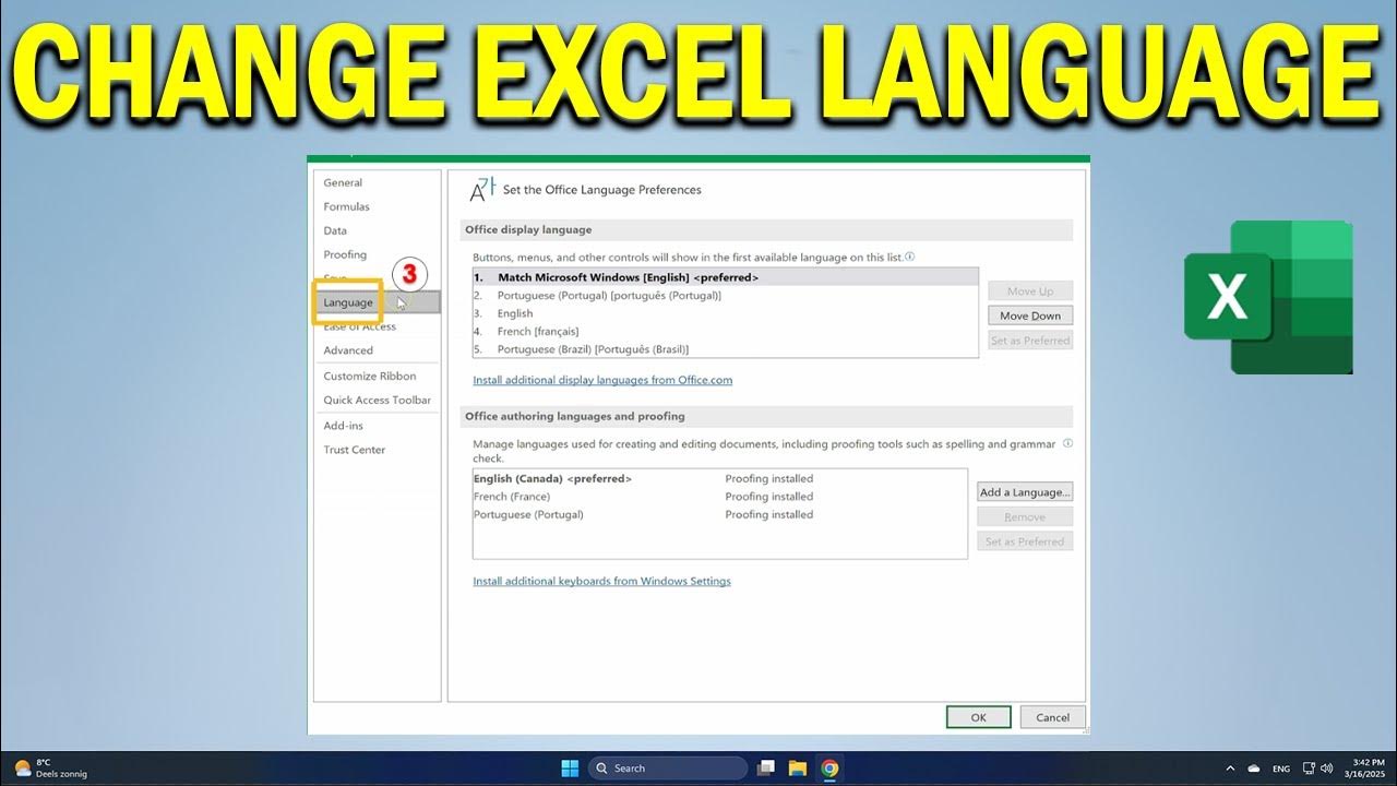 How To Change Display Language in Excel - Quick Fix - YouTube