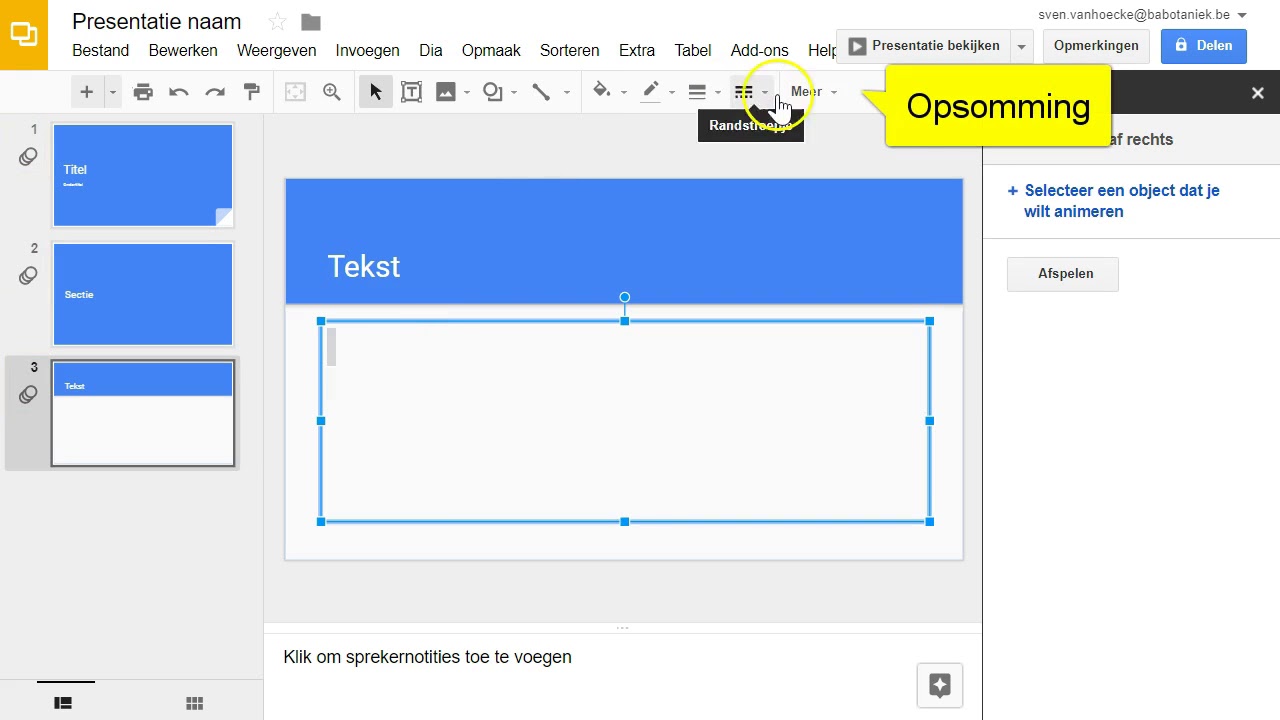 HowTo GPresentatie Dia layout, thema, overgang + animatie - YouTube