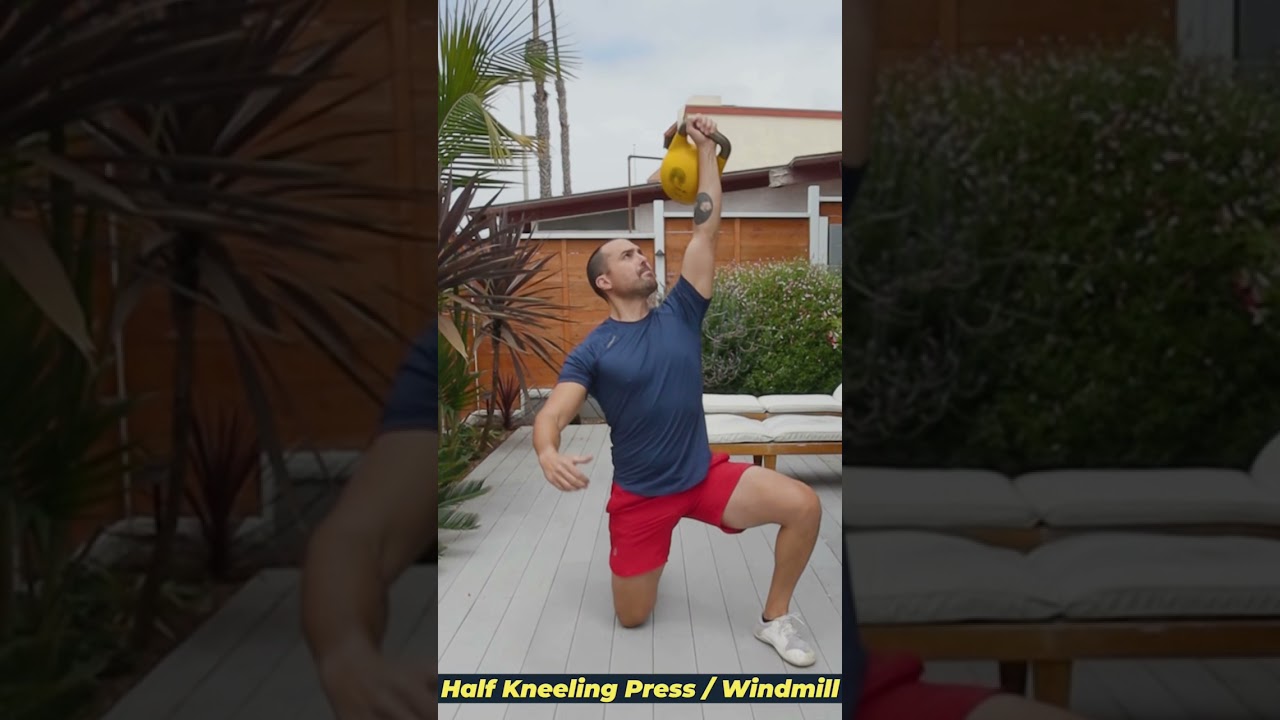 Half Kneeling Kettlebell Press Into Windmill Form | Kettlebell ...
