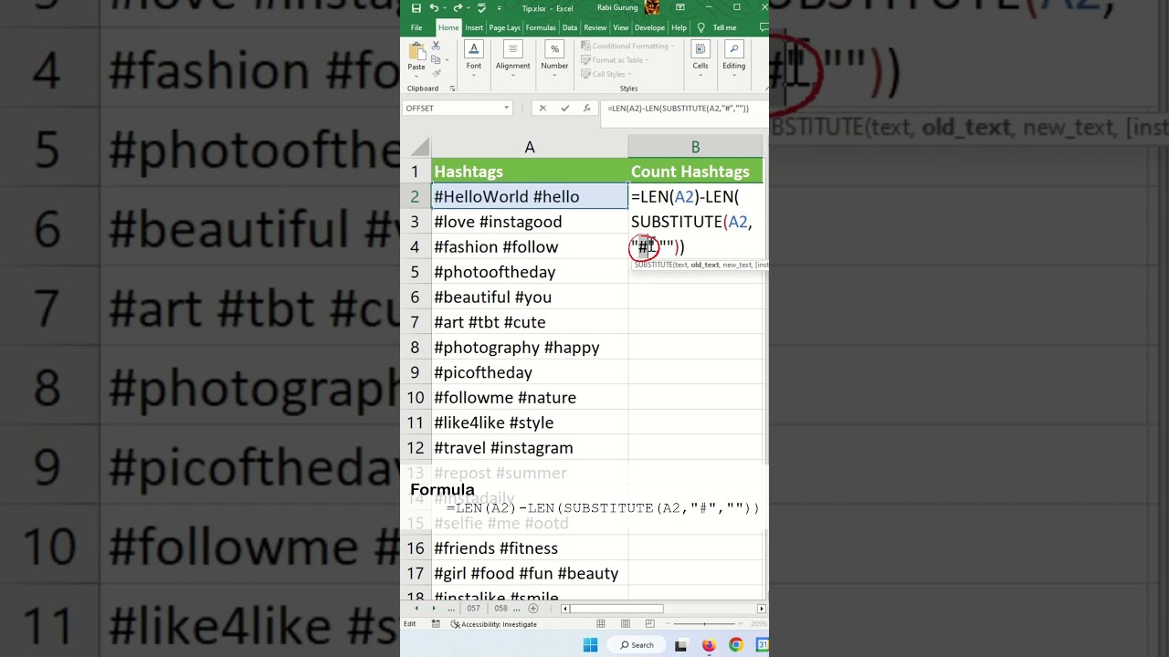 Count How Many Times A Character Appears In A Cell Excel Tips And Count How Many Times A Character Appears In A Cell Excel Tips And