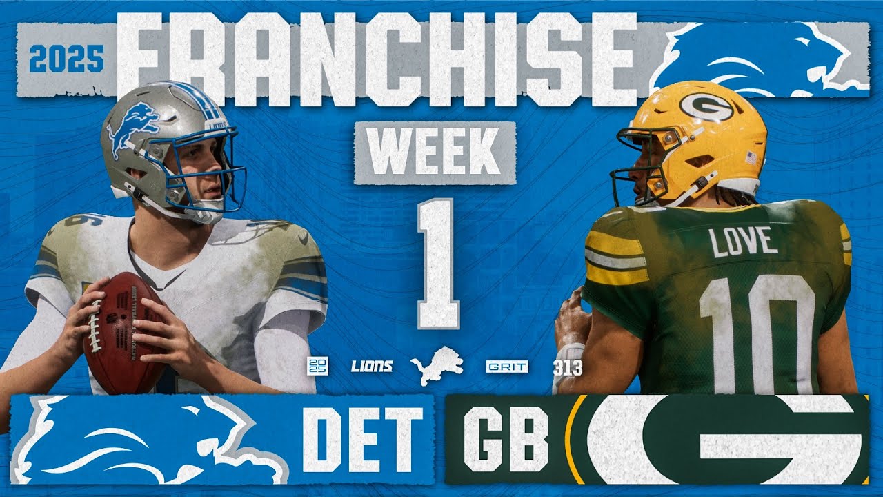 Quest For The Three-Peat Begins | Week 1 | Lions @ Packers | Madden NFL ...