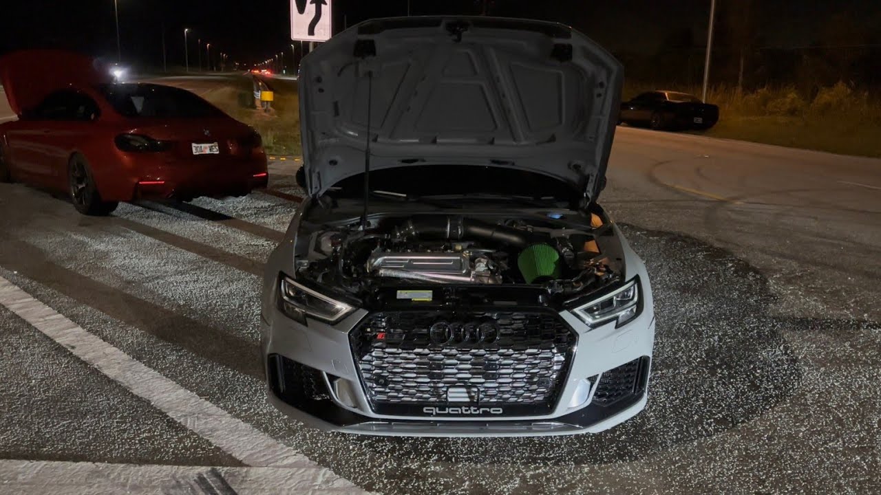 Built 2018 Audi RS3 vs 2018 Ford Mustang GT Ported 3.0 Whipple ...