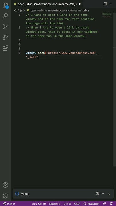 javascript - Open URL in same window and in same tab - YouTube