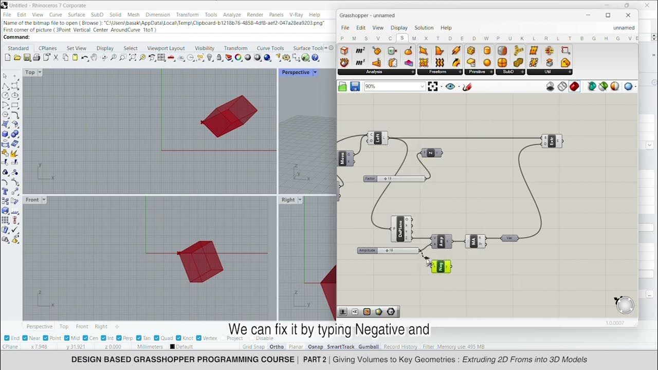 Grasshopper Basics Part 2/1: Extruding 2D Forms into 3D Models - YouTube