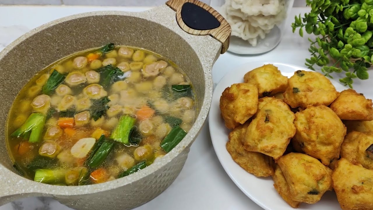 MENU HARIAN (Part 16) SAYUR SOP BAKSO MUTIARA, PERKEDEL KENTANG LEMBUT ...