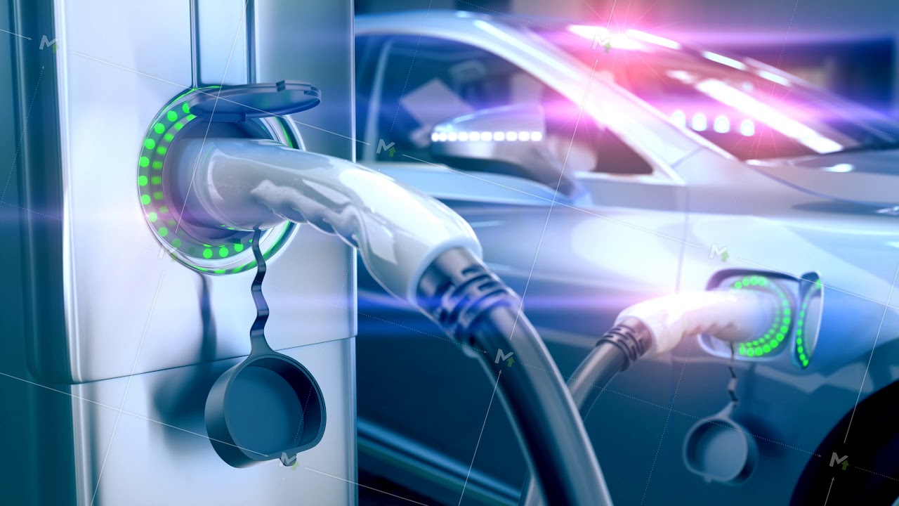 Electric car connecting to charger station. 4k 3d animation - YouTube