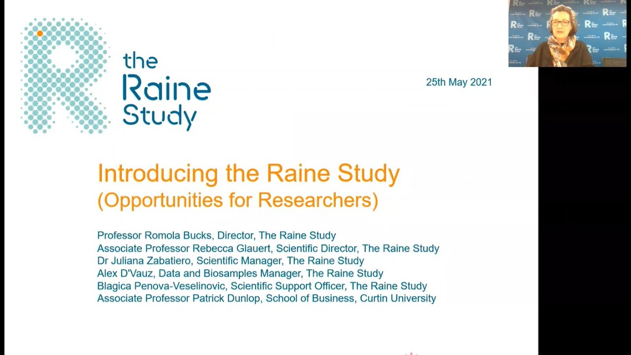 Introducing the Raine Study: Opportunities for Researchers - 25 May ...
