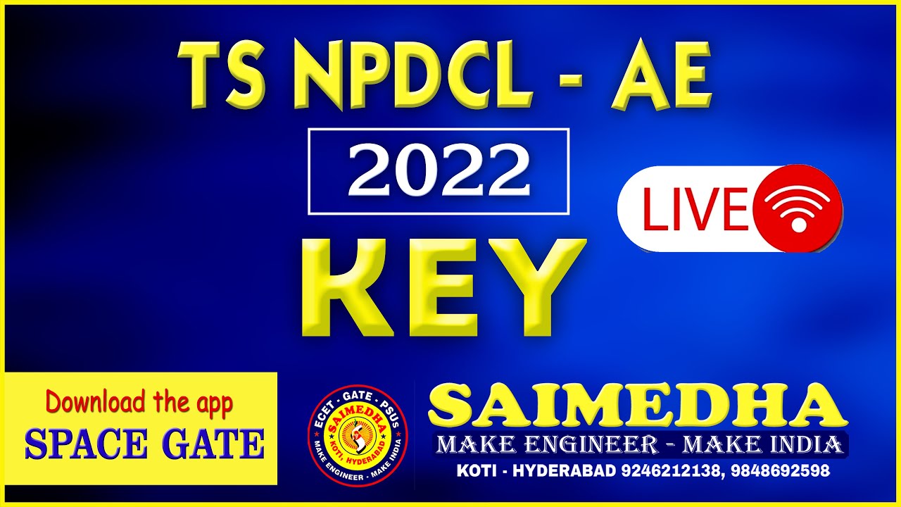 TS NPDCL AE KEY - SAIMEDHA KOTI - HYD - YouTube
