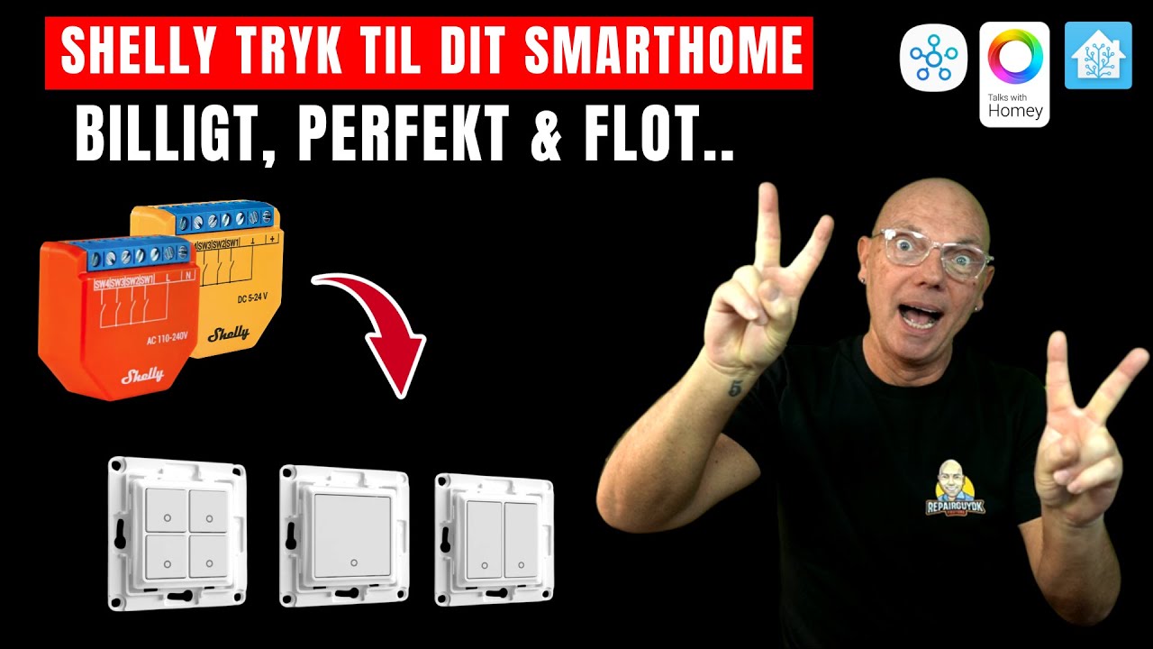 Shelly Tryk til dit Smarthome (1,2 eller 4 tryk) - Super Kombi med ...