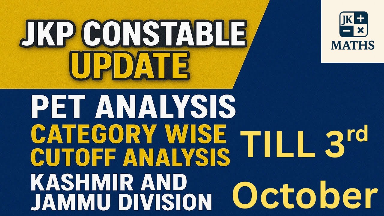 JKP CONSTABLE UPDATE | JKP CONSTABLE PET CATEGORY WISE ANALYSIS ...