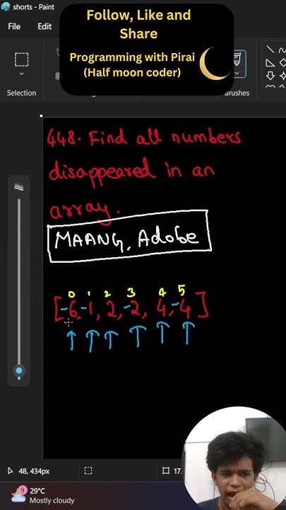 Leetcode - 448 | Find all numbers disappeared in an array | Pirai's Academy | Half Moon Coder ...