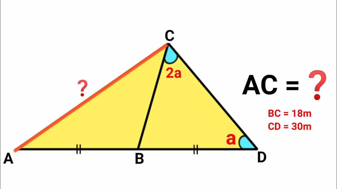 Can you find length of the red line ? | (Fun Geometry Problem) | #math ...