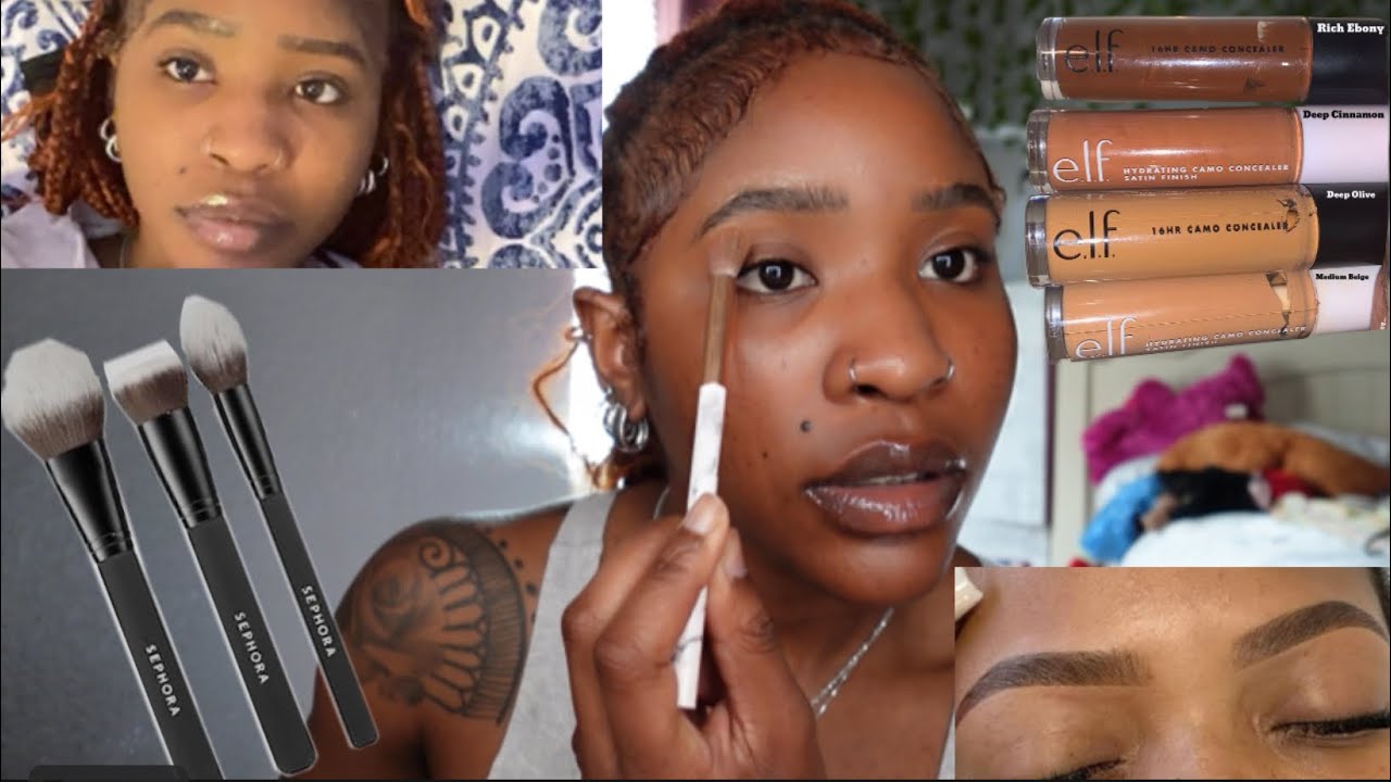 Detailed Easy Eyebrow Tutorial | Black Soft Girl Glam - YouTube