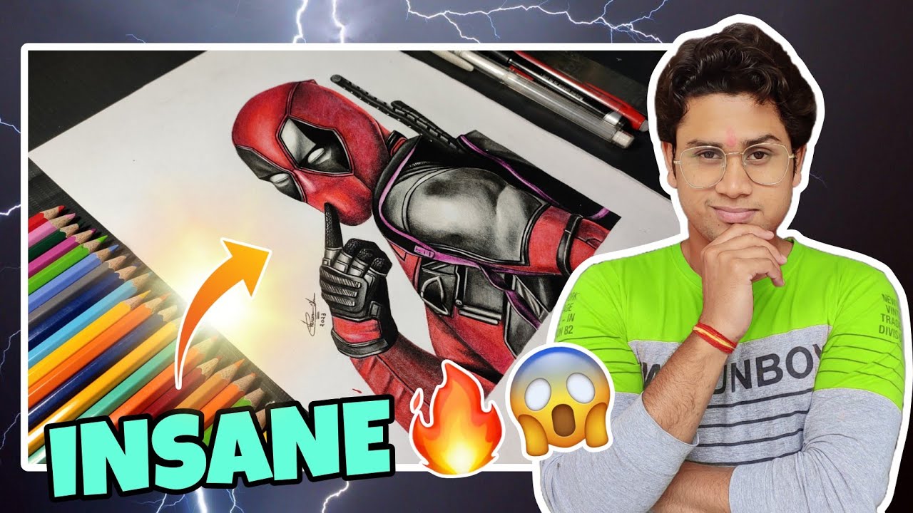Drawing DEADPOOL (MORE REALISTIC)🔥😱-Timelaps | Varun draw perfect - YouTube