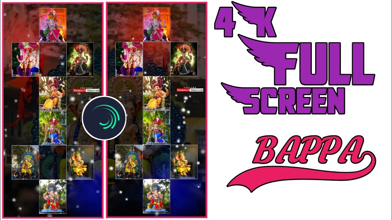 Bappa Full Screen Whatsapp Status Editing | Alight Motion | Vrunali's ...