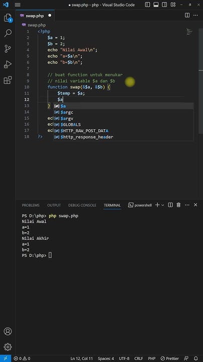 Function Swap Skysen Coding Code Programming Php Backend Developer Function Youtube