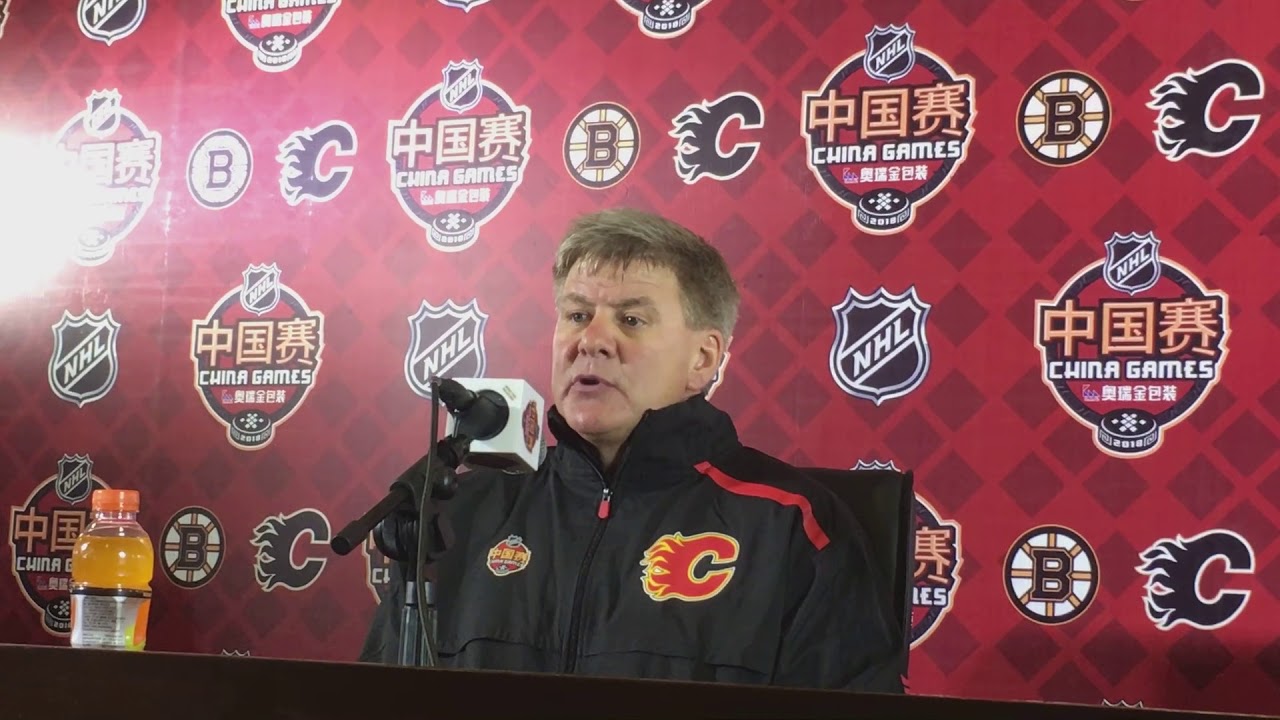 Flames head coach Bill Peters on first practice of season - YouTube