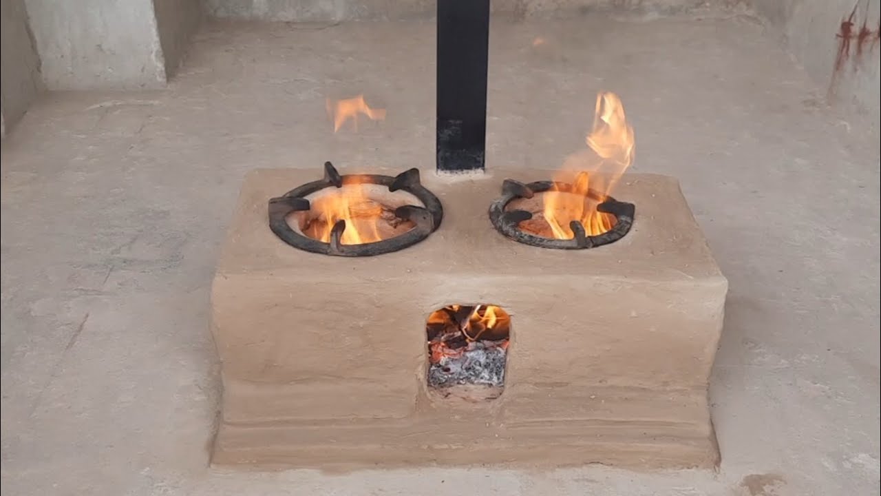 Smokeless Firewood Mud Stove | Primitive Skills and Technology | Mitti ...
