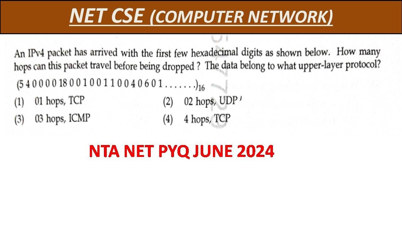 PYQ OF JUNE 2024 |IPV4 header NUMERICAL PYQ | NTA NET JUNE 2024 | UGC NET JRF EXAM - YouTube