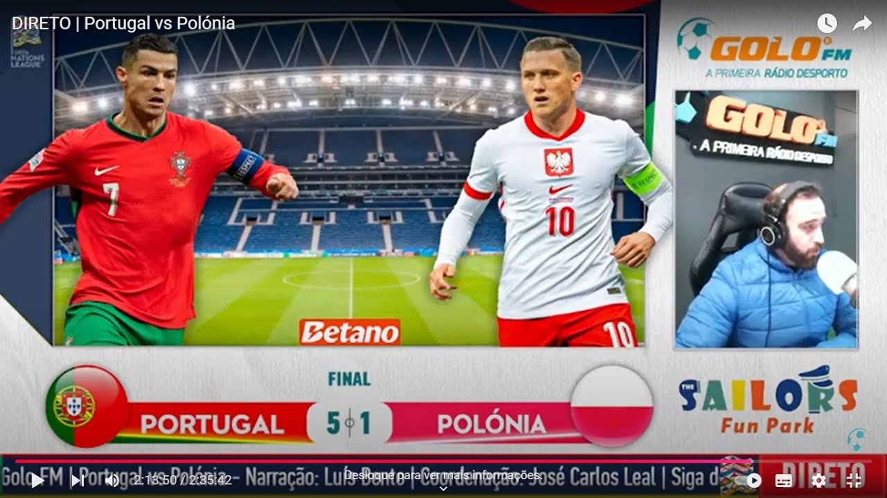 Portugal 5-1 Polónia | Relato dos golos na Golo FM - YouTube