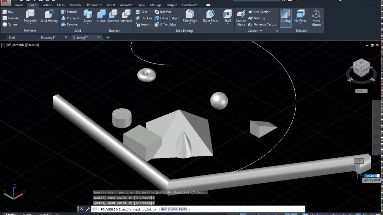 Polysolid AutoCAD - YouTube