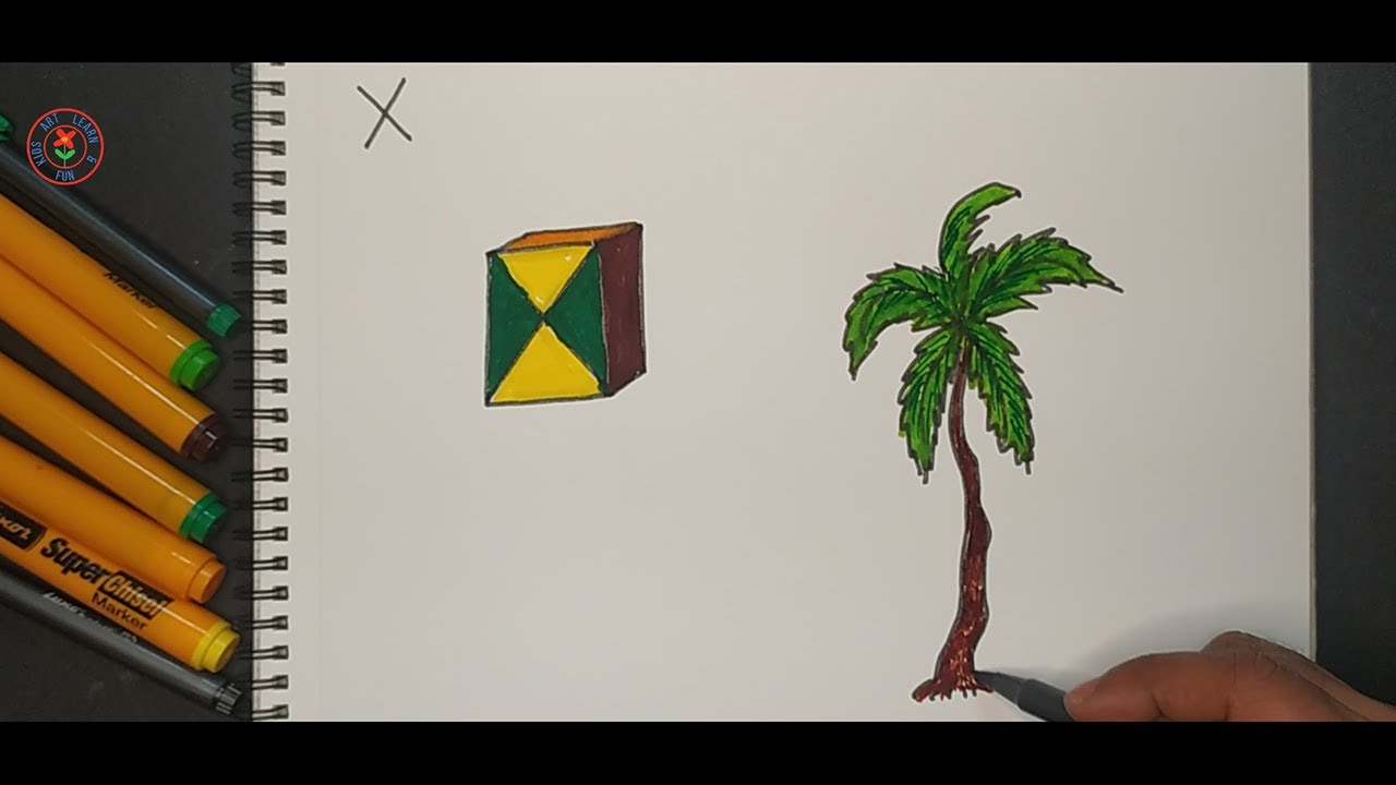 DRAWING from X | Easy Drawing Technic From Alphabet - YouTube