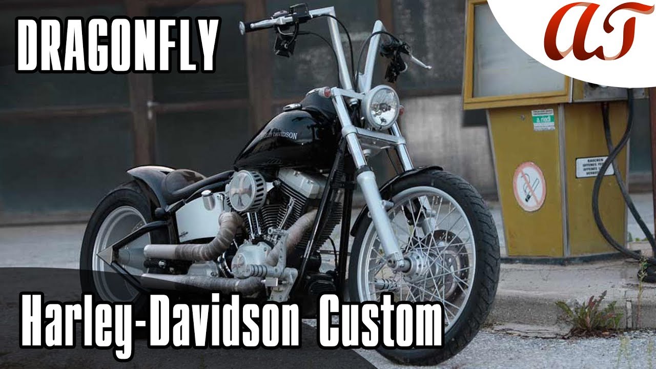 Harley-Davidson FXSTB Custom: DRAGONFLY * A&T Design - YouTube